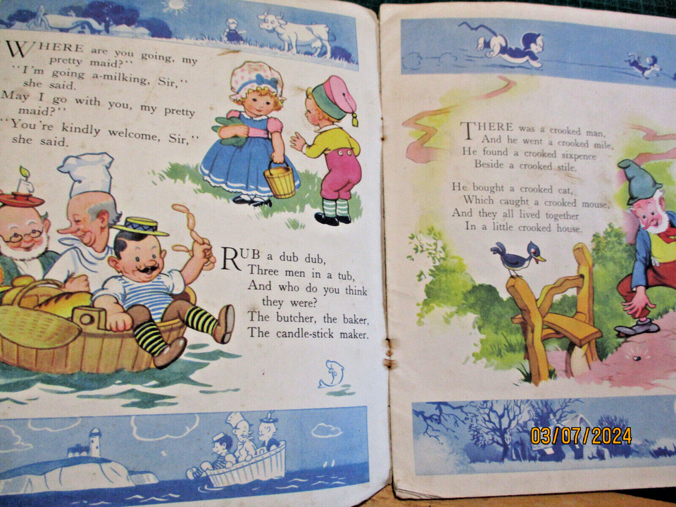 LITTLE ONES' RHYMES sc c1950 VINTAGE CHILDREN'S BOOK traditional ...