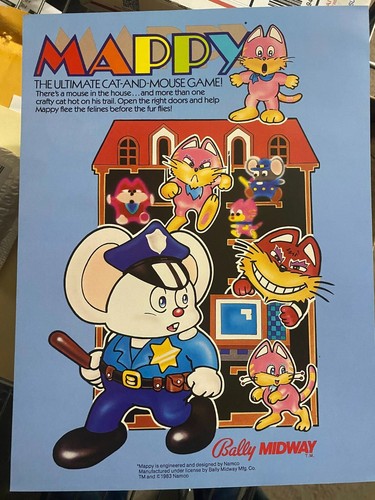 Mappy by Bally Midway - Authentic Vintage Arcade Video Game Flyer | eBay