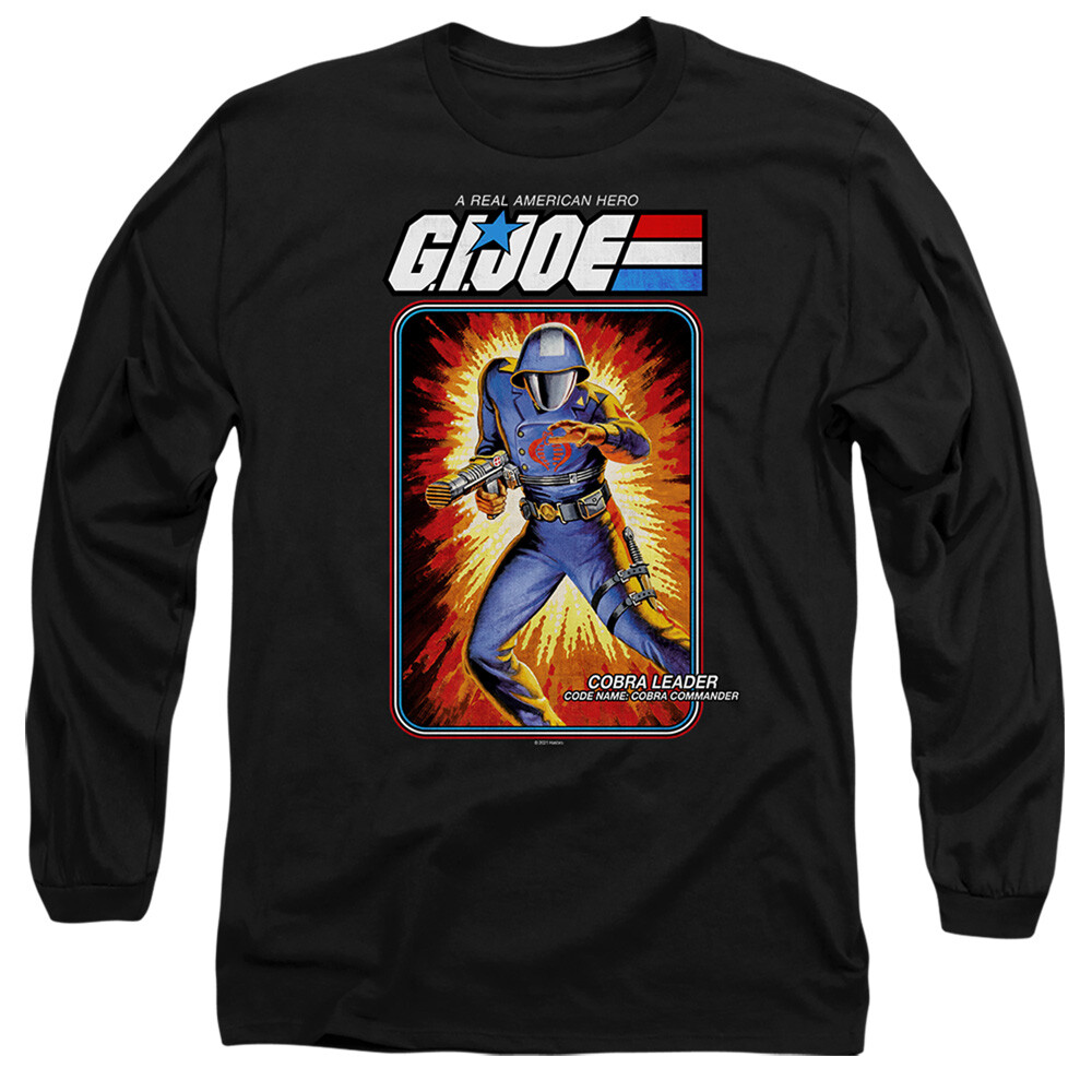 G.I. JOE COBRA COMMANDER CARD Licensed Adult Men's Long Sleeve Tee ...