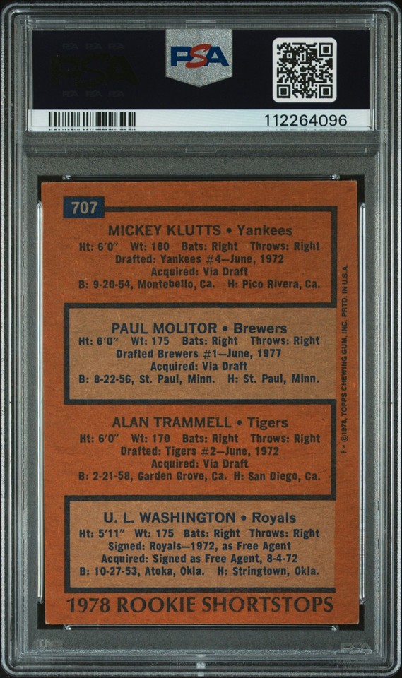 1978 Topps Rookie Shortstops #707 Rookie Shortstops PSA 5 Auto 10 | eBay