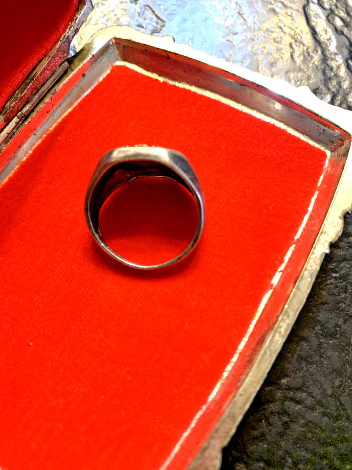 Gold Sterling Silver Coat of Arms Signet Ring Mens Sz 10 Pluribus Unum ...