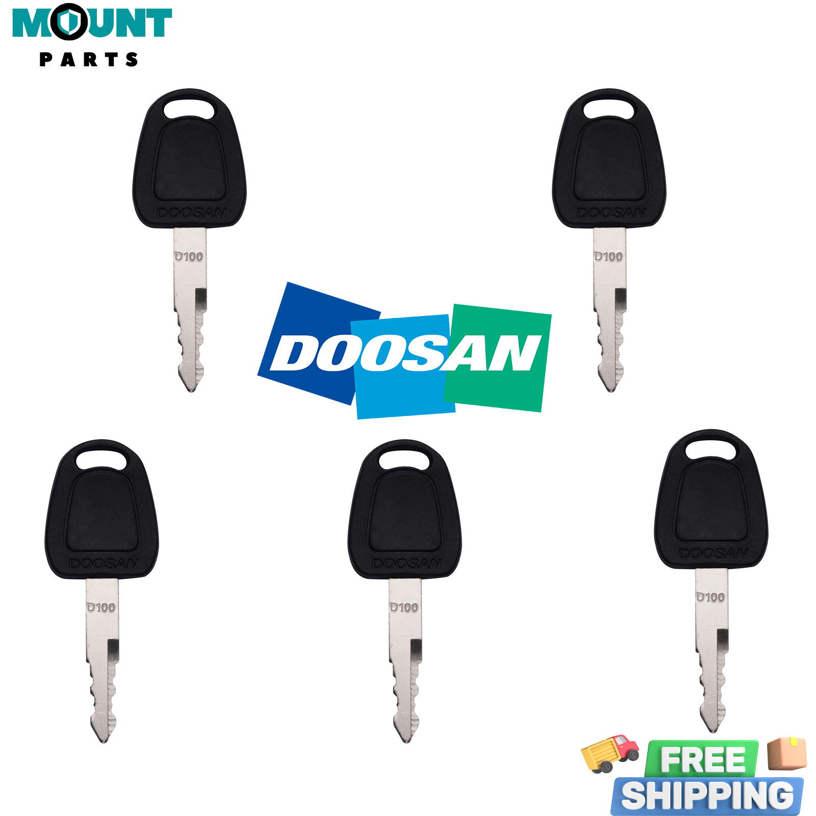 5 Daewoo Terex Doosan Keys for Excavator Heavy Equipment with LOGO D100 ...