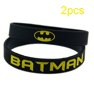 BATMAN Wristbands Bracelets Logo Kids Party favour gift 20cm 2pcs ...