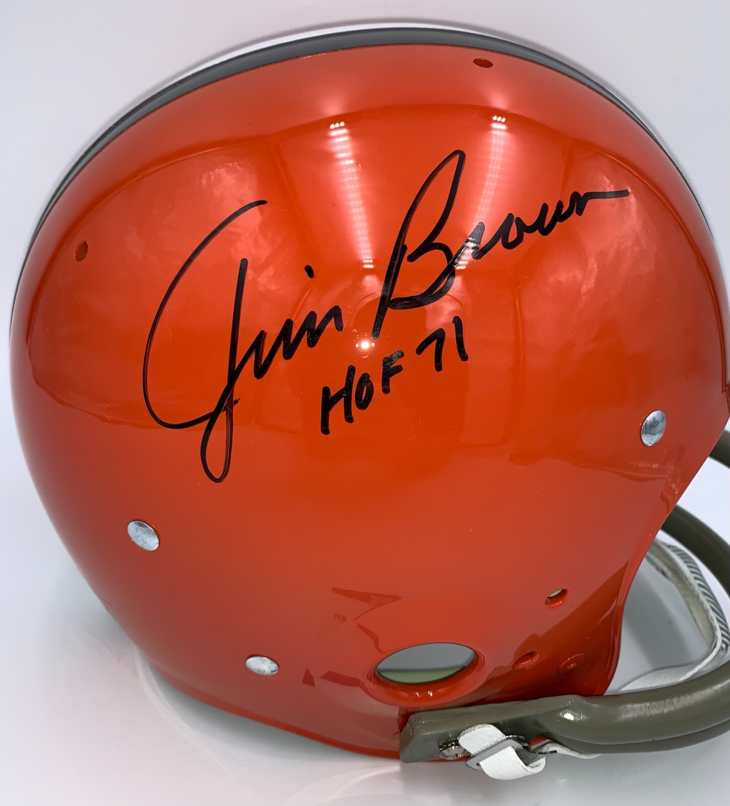 JIM BROWN signed/autographed CLEVELAND BROWNS Riddell TK 2-Bar Helmet w ...