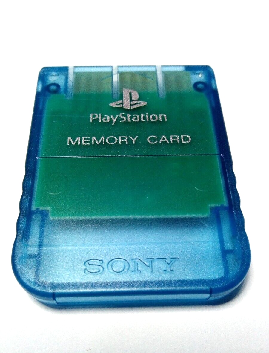 Sony PS1 PlayStation 1 Genuine Memory Card OEM Official 1mb Transparent ...