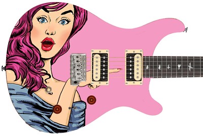 Guitar Wrap Skin Axe Re-Skin Pop Rock Biggest Fan Groupie Girl 1210 | eBay
