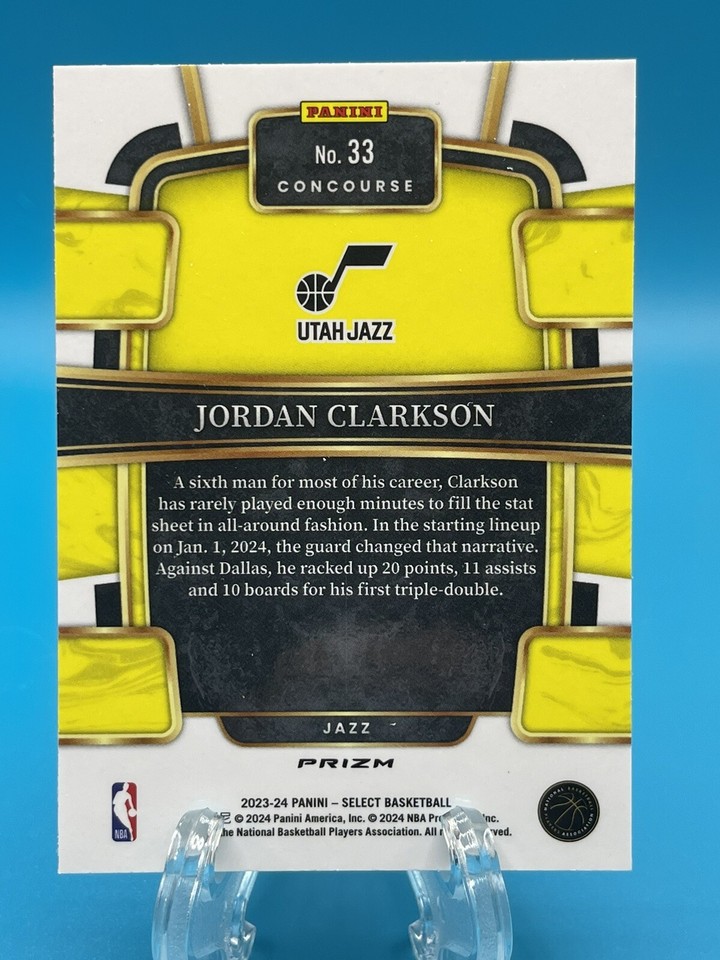 2023-24 Panini Select Jordan Clarkson #33 Concourse Tectonic Prizms | eBay