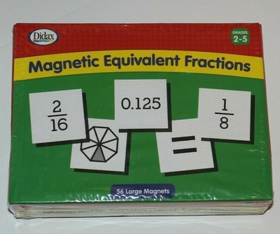 Didax Magnetic Equivalent Fractions Grades 2-5 NEW includes 56 magnets ...