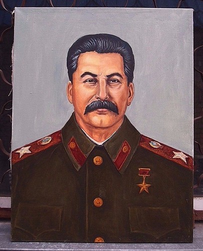 Soviet Painting, oil on canvas - "GENERALISSIMUS USSR STALIN." | eBay