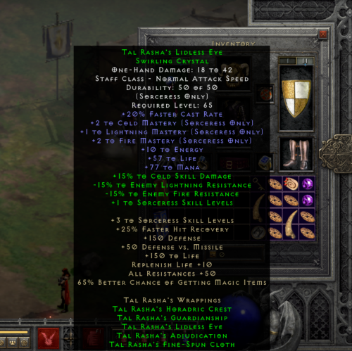 LADDER S9 FULL Tal Rasha's Wrappings Tal's Full Set Diablo 2 ...