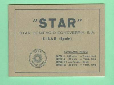 Star Model SUPER S, A, B, M Owners Manual Reproduction | eBay