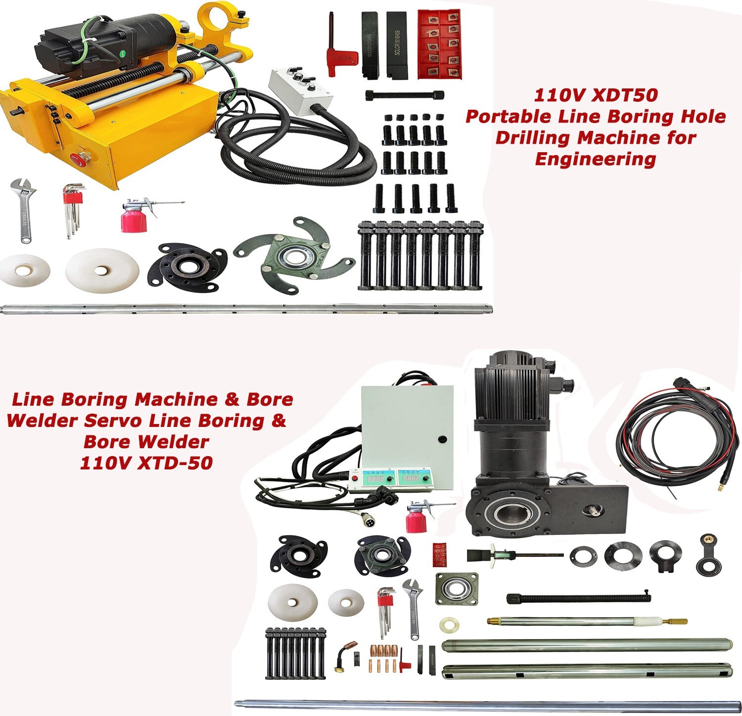 110V Hole Drilling Machine Welding Machine+ Line Boring Machine XDT50 ...
