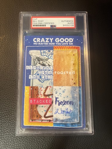 Bill Post Pop Tarts Creator Crazy Good Signed Auto 4x6 Box PSA DNA POP ...