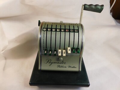 Vintage Paymaster Ribbon Writer Series 8000 Army Green w/Key | eBay