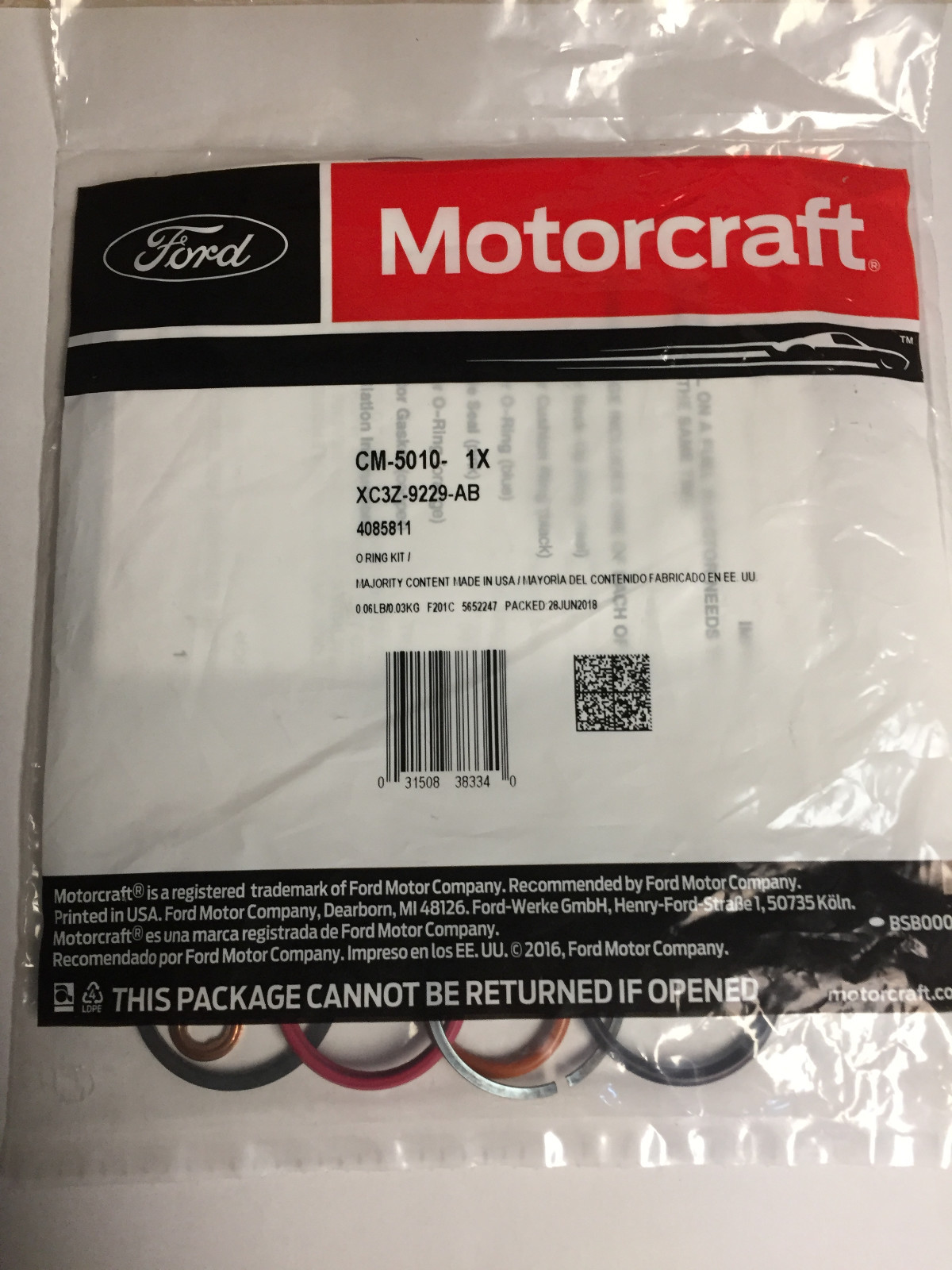 CM-5010 NEW OEM 7.3L Diesel Fuel Injector O-Ring Motorcraft Kit XC3Z ...