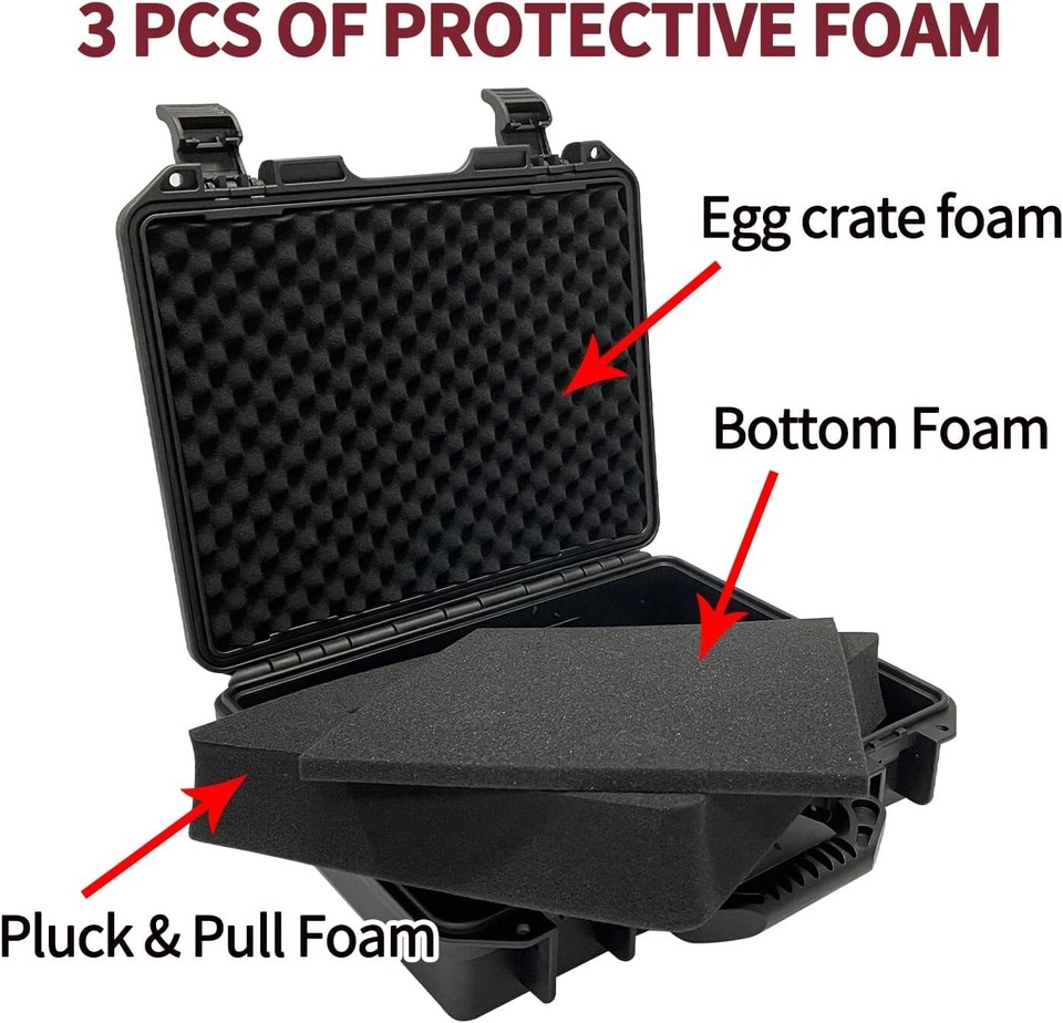 Hard Pistol Case Handgun Case Waterproof Carrying Cases-Foam Gun ...