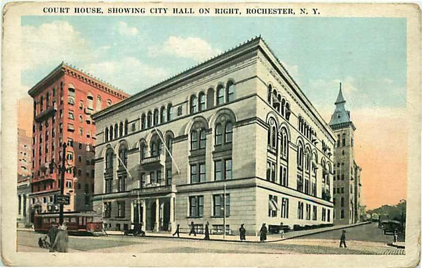Postcard Court House Courthouse Showing City Hall Rochester New York NY ...