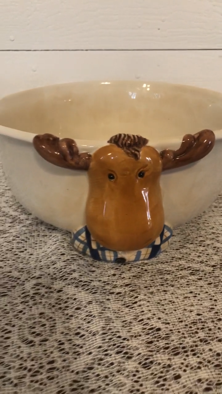 Large Vintage Harry and David Moose Bowl Ceramic | eBay