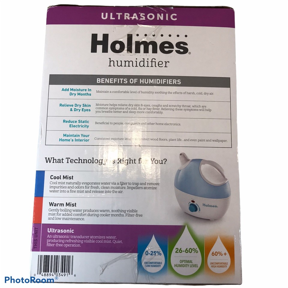 Ultrasonic Holmes Humidifier No Filter Needed 18 Hours Adjustable Mist ...