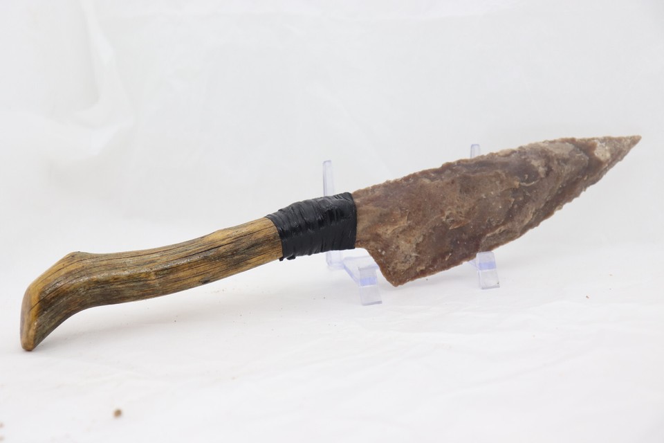 Mountain Man Knife Flint Knapped Jasper Blade Hafted on Juniper Cedar ...