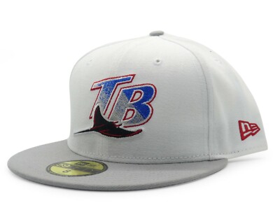New Era Tampa Bay Rays MLB True Blue Fitted Cap Gray UV | eBay