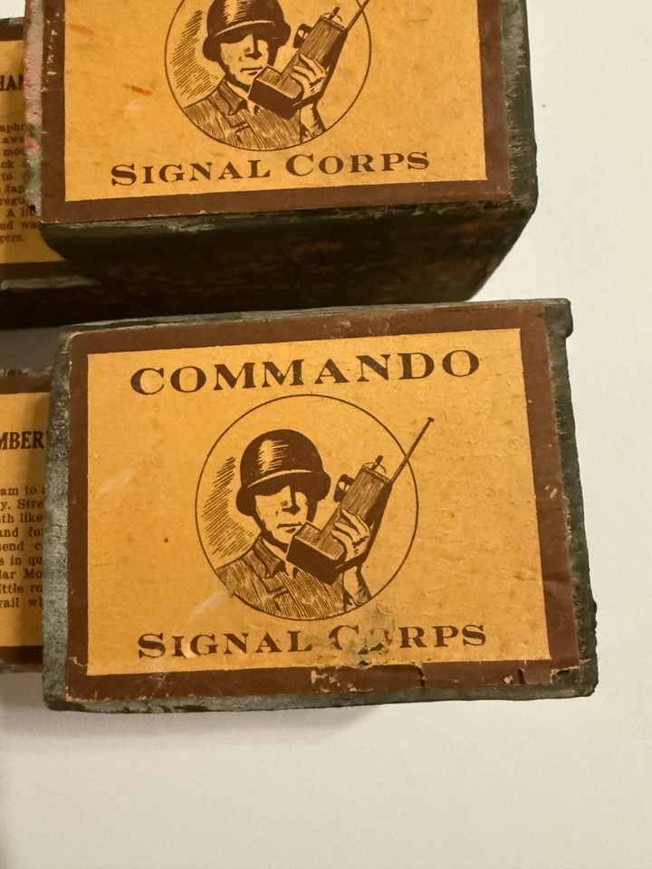 Rare WWII Original Toy Commando Signal Corps String Wood Walkie Talkies ...