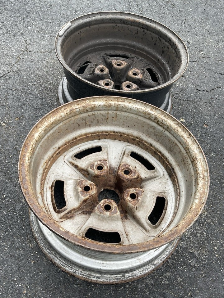 Pontiac Rally Wheels 15x7 5x4.75 Set of 2 GM 15" Rims OEM | eBay
