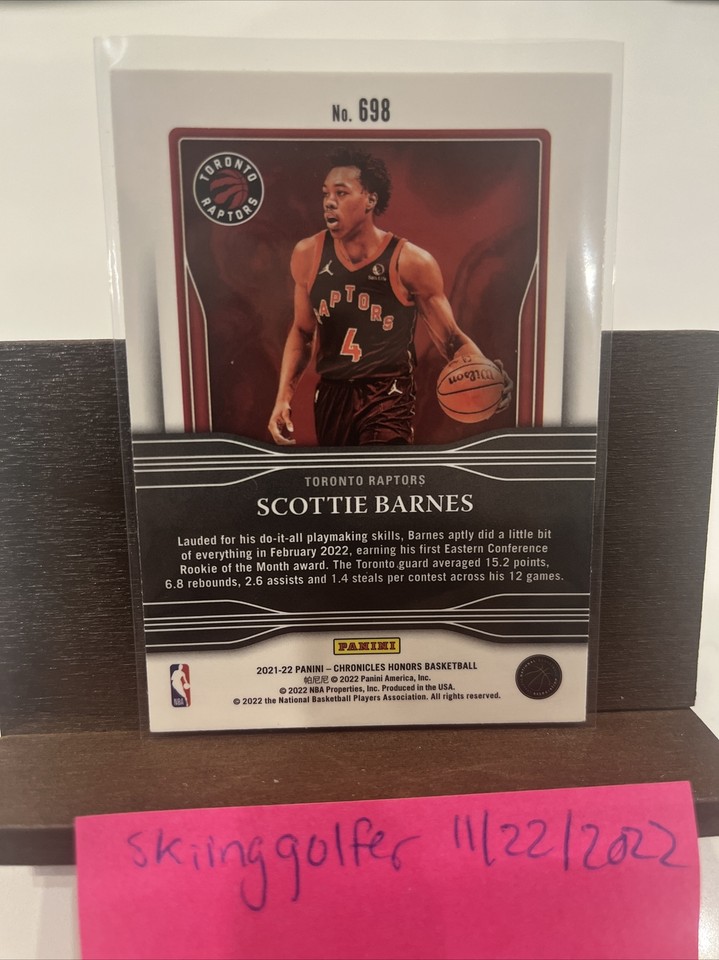 2021-22 Chronicles Honors Scottie Barnes Rookie Card RC #698 Raptors | eBay