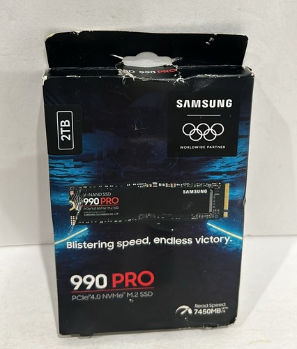 Samsung 990 PRO MZ-V9P2T0B/AM 2 TB PCIe 4.0 NCMe M.2 SSD., Damage Box ...