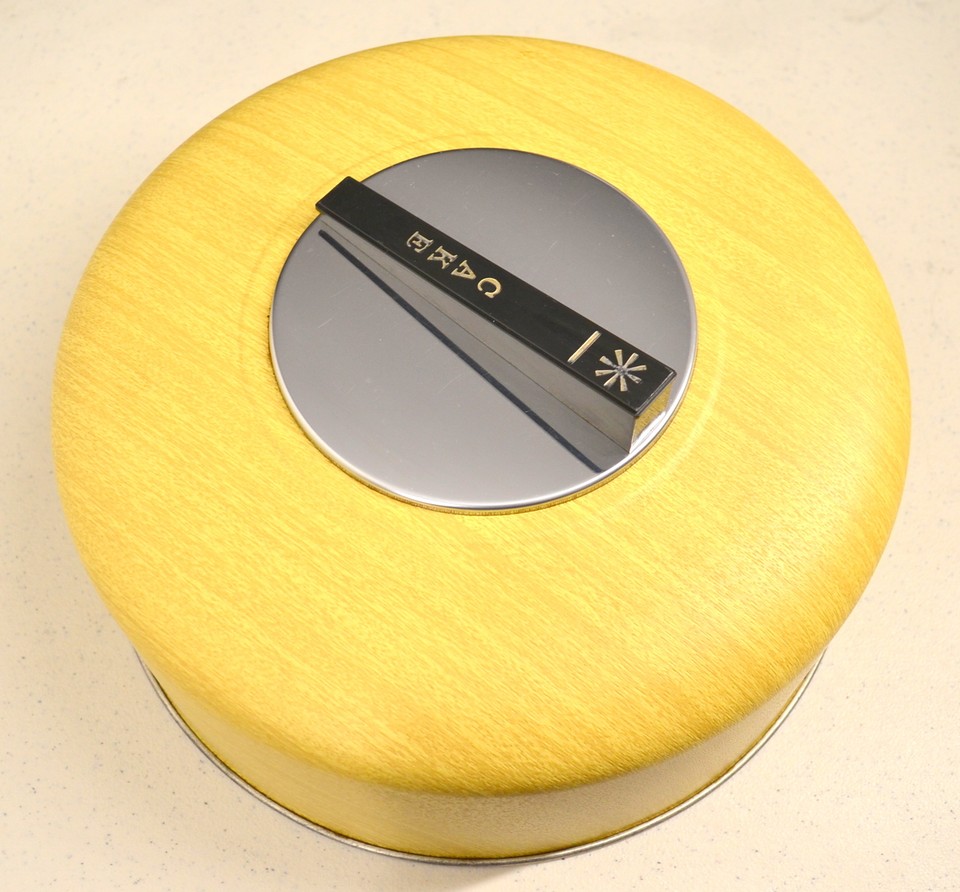 Vintage Mid Century Modern Kromex Faux Wood Aluminum Cake Cover Dome ...