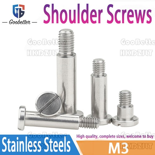 Shoulder Screws 304(A2) Stainless Steel Slotted Bolts Metric M3 Shaft ...