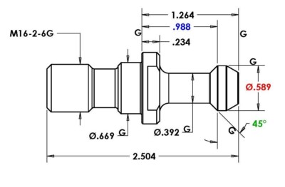 High Torque© (HT) retention knob, CAT40; M16X2, 45°, Solid; JM35000V | eBay