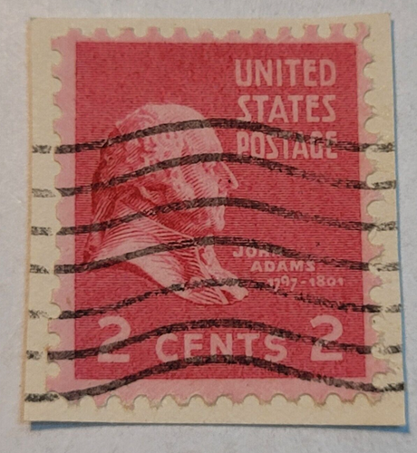 U.S. Postage Stamp ~ John Quincy Adams ~ 2₵ Red ~ Posted ~ 1938 ~ I79 ...
