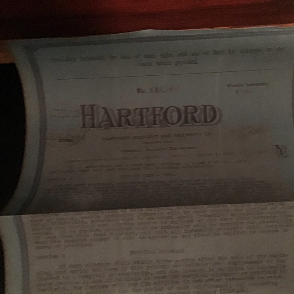 March 1920 Hartford Insurance Contract Babe Ruth Yankees autograph ...