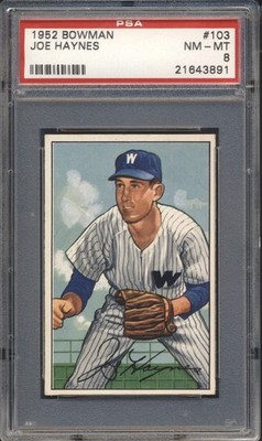 1952 Bowman Baseball Joe Haynes #103 PSA 8 SENATORS NM-MT | eBay