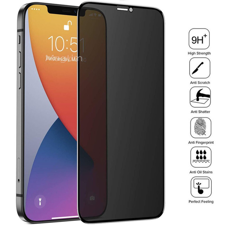 Privacy Tempered Glass for iPhone 17 16 15 14 13 12 11 Pro Max Screen ...