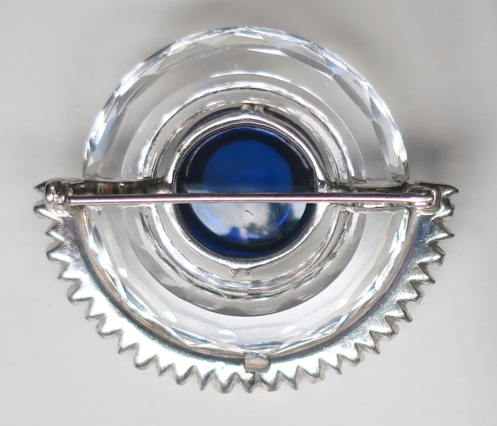 Deco Marcel Boucher Vintage Rhodium Plated Clear Blue Rhinestone Brooch ...