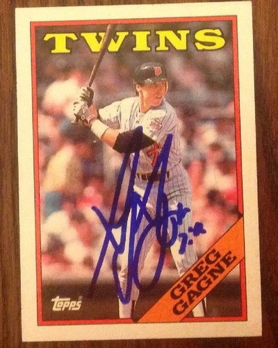 Greg Gagne Hand Signed 1988 Topps Baseball Card Minnesota Twins | eBay