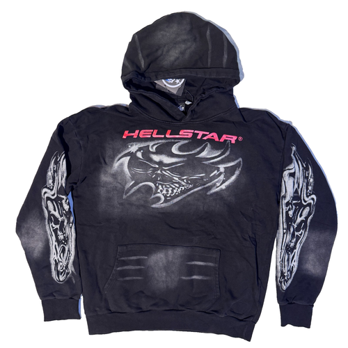 Hellstar Airbrushed Skull Hoodie Black Size Medium | eBay