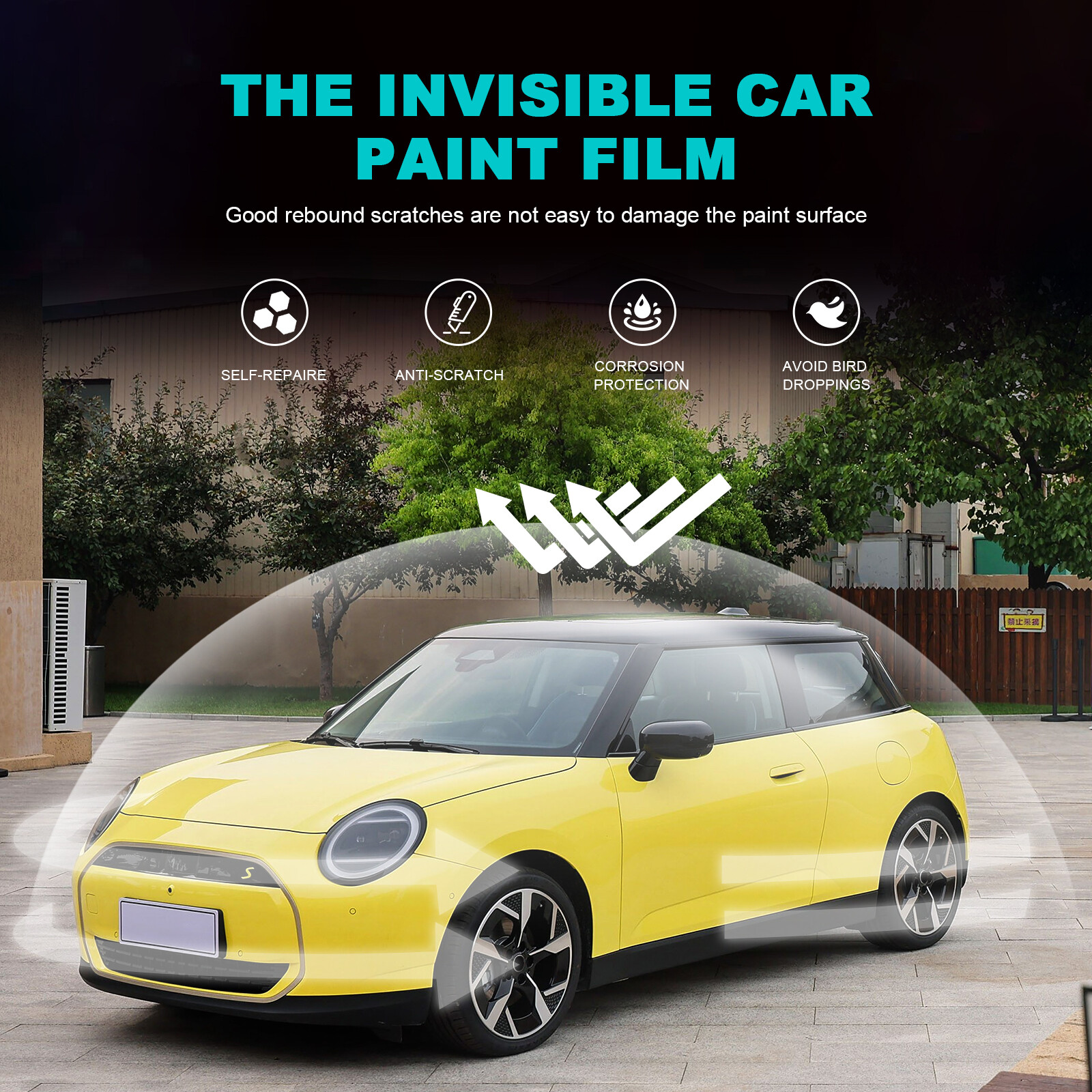 Door Rear Side Precut Paint Protection Film For Mini J01 EV Cooper SE ...