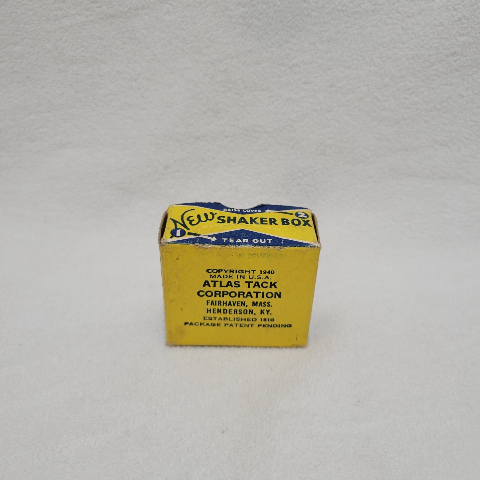 Vtg Atlas Shaker Box Sterilized Tacks 4/8 cobblers Nails 1/8Lb Box 1/4 ...