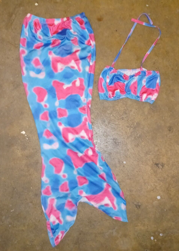MERMAID 2 Pc Swim Suit set Bikini top Bottom fish tail skirt | eBay