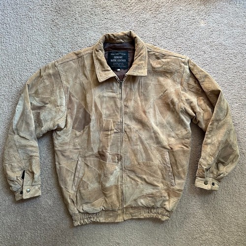 Giovanni Navarre Jacket Mens XL Suede Leather Italian Stone 80s Retro ...