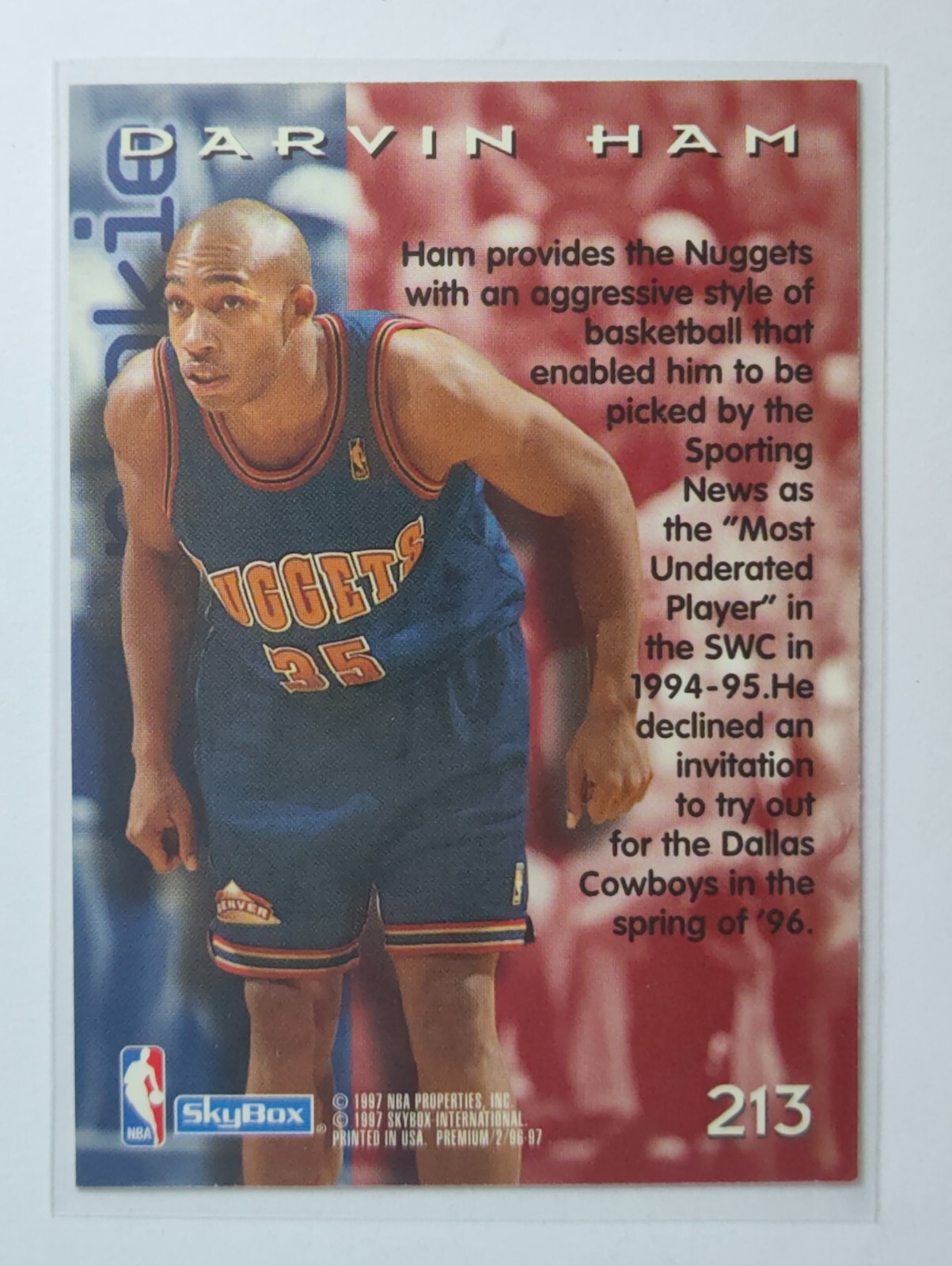 1997 Sky Box Rookie # 213 Darvin Ham Rookie (RC) | eBay