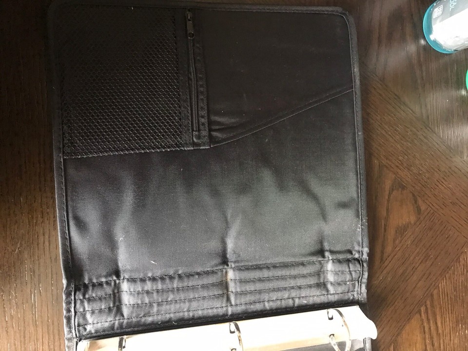 Vintage Nike Zipper 3 ring Binder Mead Black school organizer notebook ...