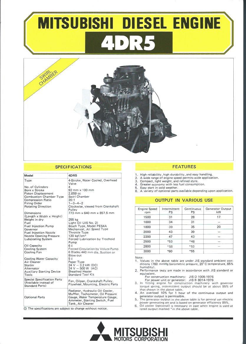 Equipment Brochure - Mitsubishi 4DR5 Engine Power Unit - Farm ...