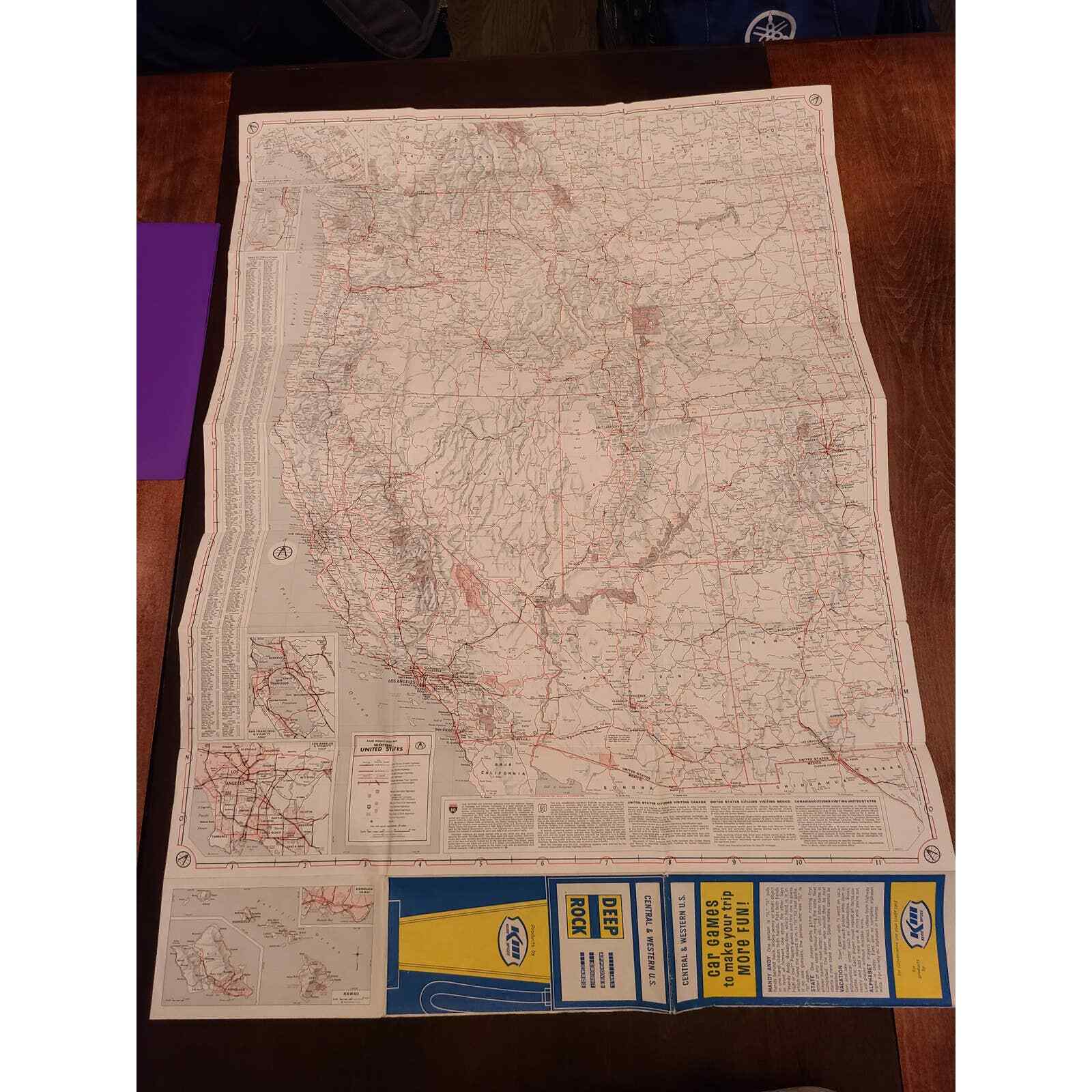 Central and Western U.S. Road Map Courtesy of Deep Rock 1966 Edition | eBay