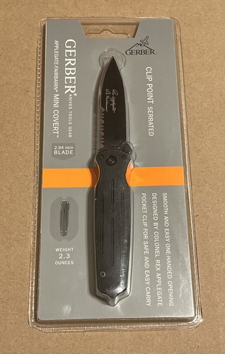 Gerber Mini Covert Applegate-Fairbairn Manual Open Serated Taiwan NOS New Sealed | eBay