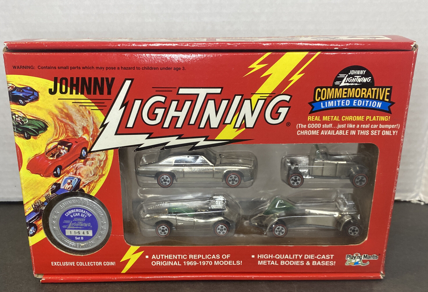 Johnny Lightning Commemorative Limited Edition 4 Car Set Chrome Set B ...