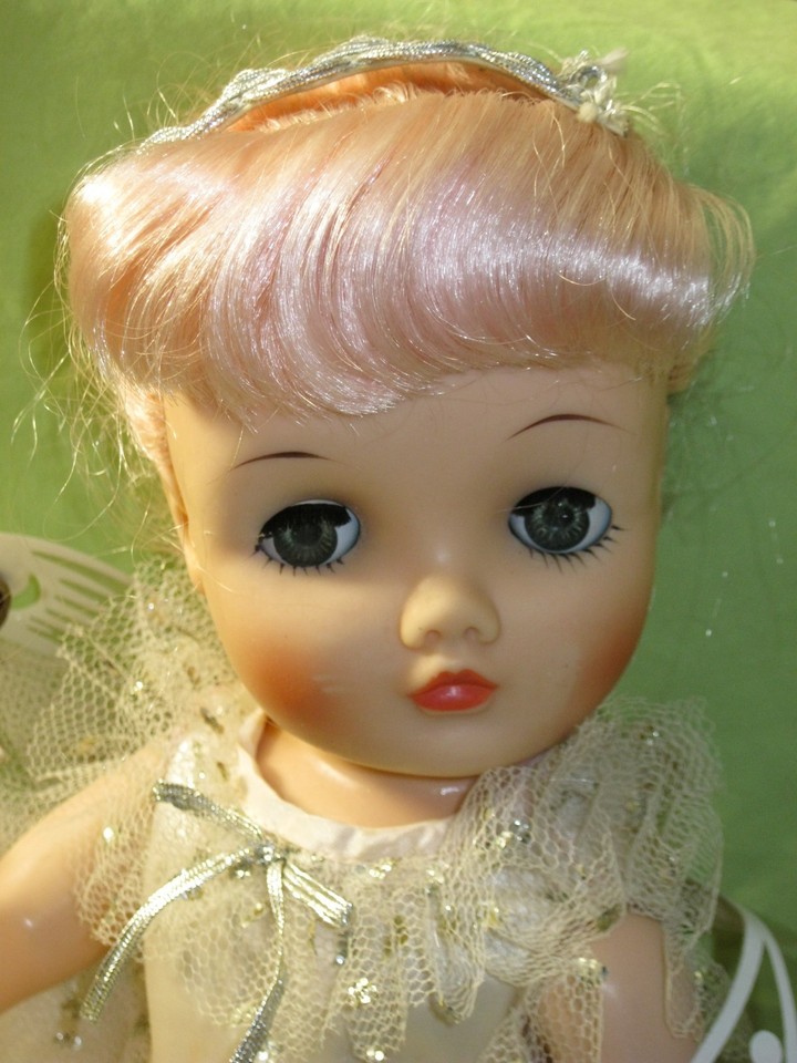 UNEEDA Vintage 1960's Hard Plastic 20" Walker DOLL Pink Hair FAIRY ...